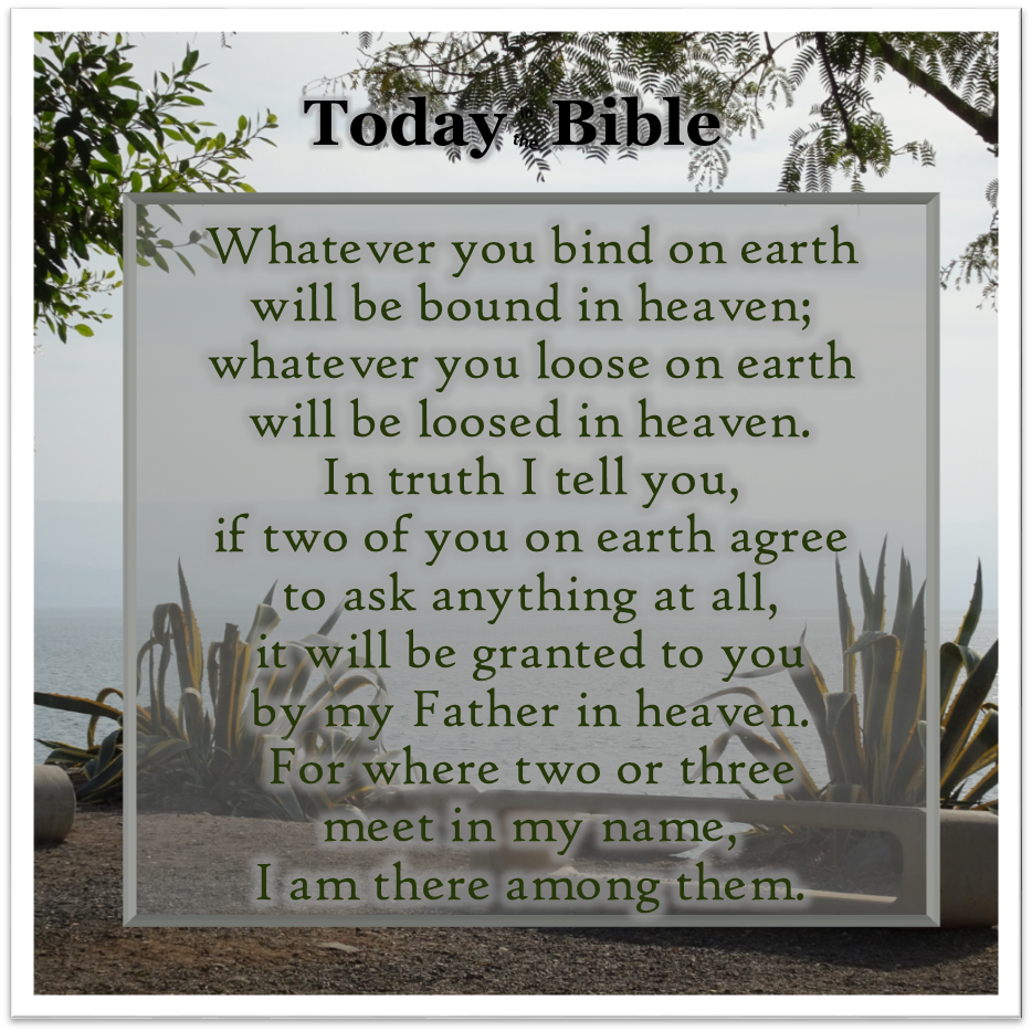 Adar 9 – Whatever you loose on earth… – Today in the Bible