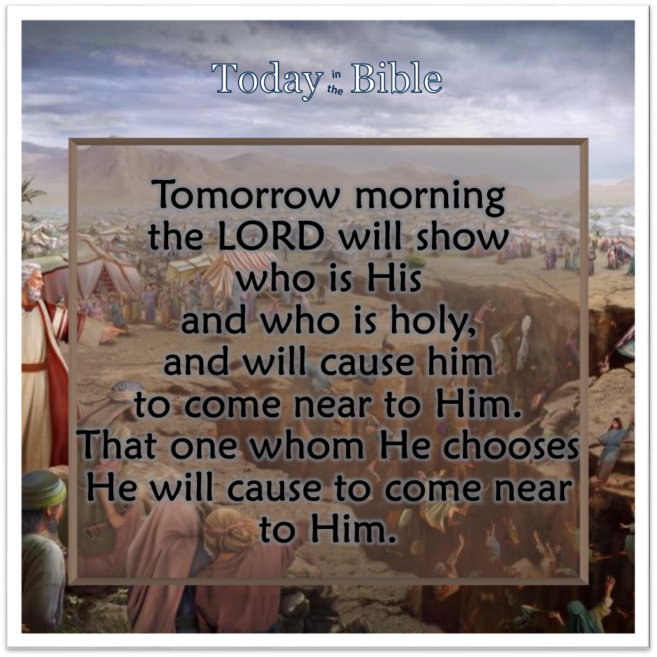 Iyyar 29 – Korah – Today in the Bible