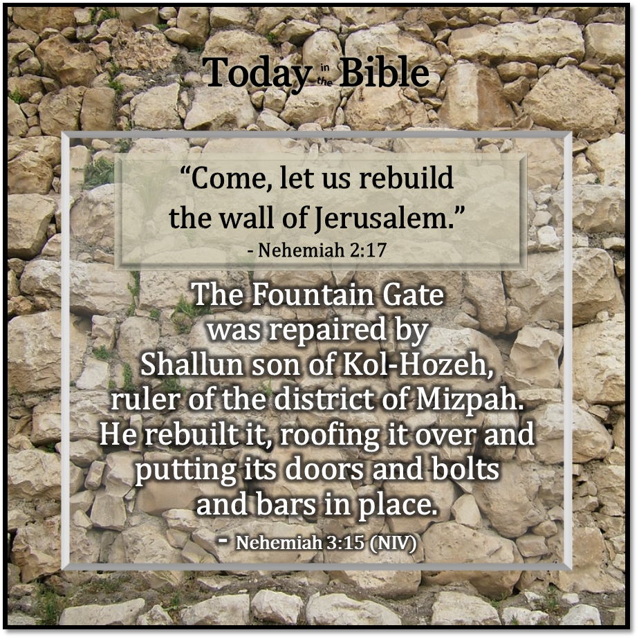 Av 22 – Shallun son of Kol-Hozeh – Today in the Bible
