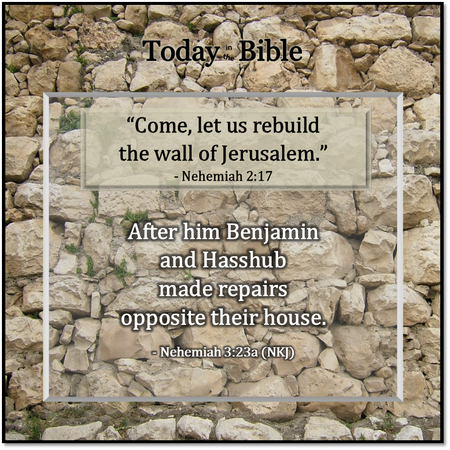 Av 30 – Benjamin and Hasshub – Today in the Bible